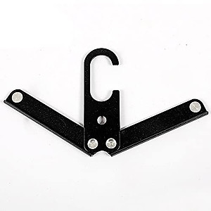 Travel Hangers BLLNDX 2PCS Black Portable Folding Clothes Hangers, Aluminium Alloy Super Bearing Collapsible Hanger, Foldable Clothes Drying Rack for Travel, Indoor and Outdoor