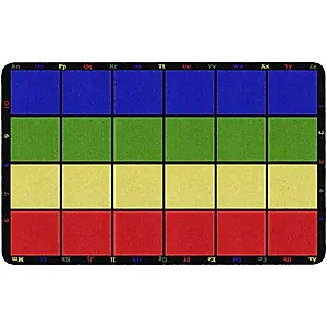 Flagship Carpets Learning Grid Colorful Numbers and Letters Kids Seating Area Rug for Classroom, Play Area Mat, Home Learning or Kids Room Carpet, 7'6" x 12', Seats 24