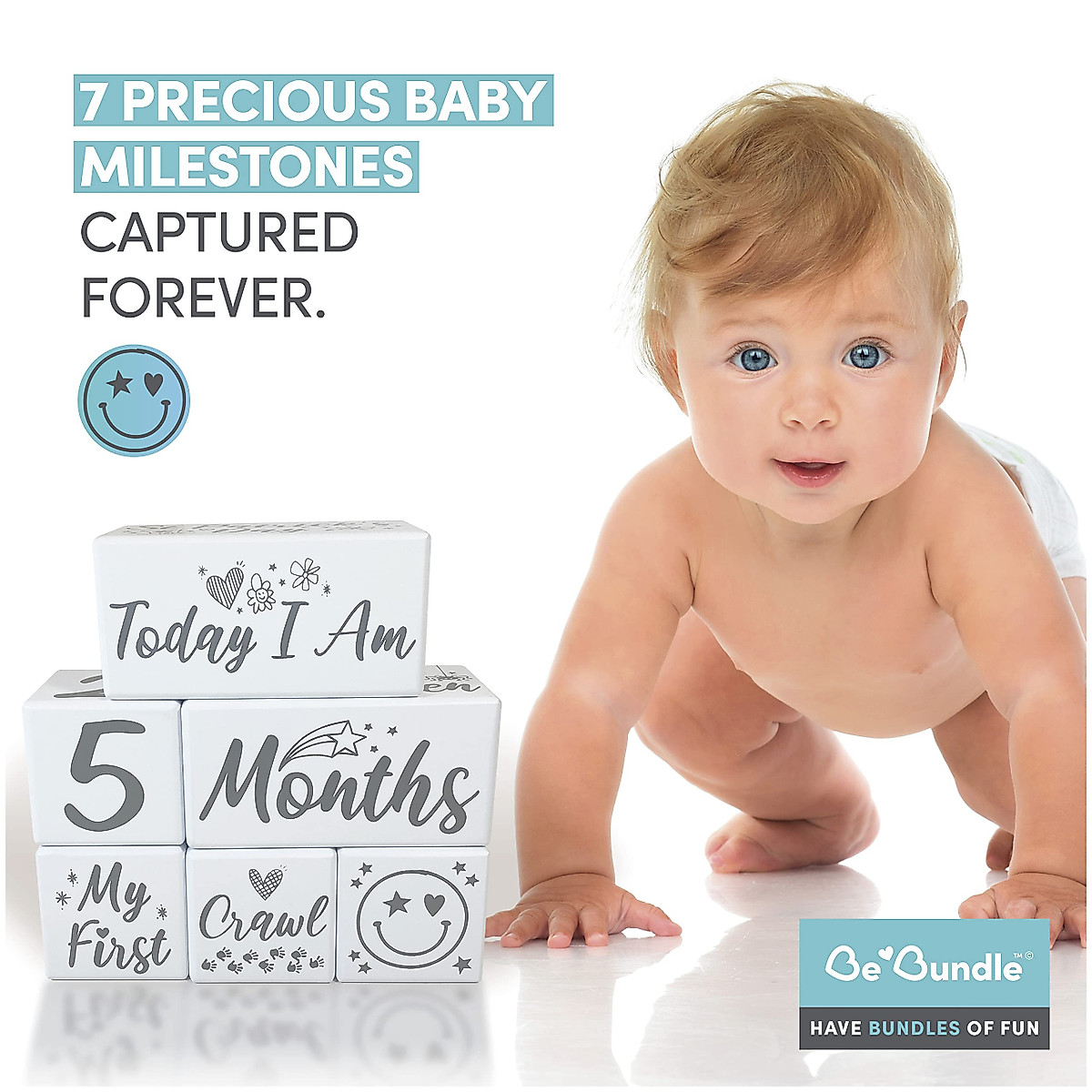 Luxury, Designer Baby Milestone Blocks for Baby boy or Girl. 8 Premium Baby Monthly Blocks to Capture More Special Memories - 18 Celebrations, All Birth Weights/Ages & Every Year from 2023-2123!!!