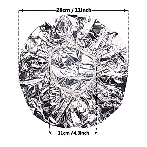 Tupalizy 4PCS Deep Conditioning Heat Cap Aluminum Foil Shower Cap for Women Natural Hair Dying Lifting Color Hot Oil Treatments Processing Caps for Nourishing Hair Salon Spa Home Use, Gold and Silver