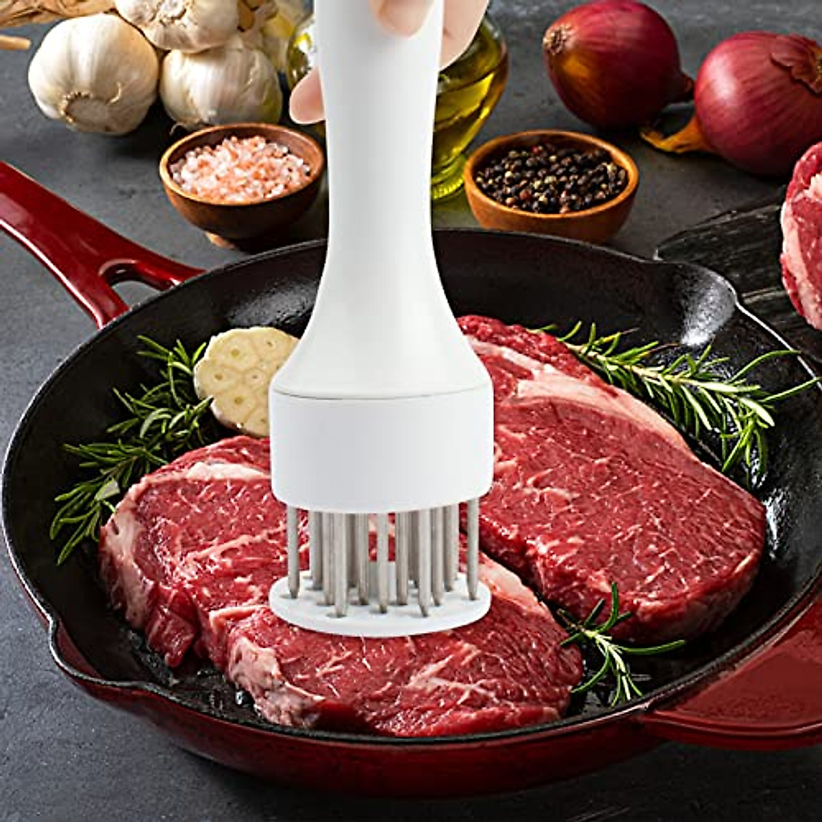 Sihuuu Meat Tenderizer Tool, 21 Pin Stainless Steel Meat Tenderizer Needle,Kitchen Gadgets For BBQ Cooking Tenderizing Marinade Fish, Pork, Beef Steak, Poultry, Meat