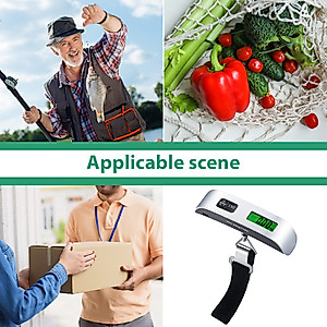 Weewooday 3 Pieces Digital Travel Luggage Scale 110 Lbs Hand Held Digital Weight Suitcase Scale Portable Baggage Travel Bag Scale with Hook, Battery Included