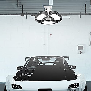 ZJOJO Garage Light 2 Pack 80W 9600LM Led Shop Light 6000K,Garage Lights Ceiling Led with 3 Adjustable Panels,Shop Lights for Garage Led Super Bright,E26 Base Ideal for Workshop/Attic/Barn/Basement