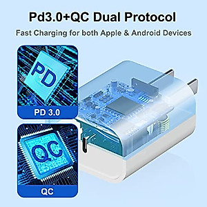 for iPhone Fast Charger,20W USB C Power Delivery Wall Charger Block, Compatible for iPhone14 13 12 11 Pro Max Mini Xs Xr X 8 iPad Galaxy, Pixel 4/3 and More