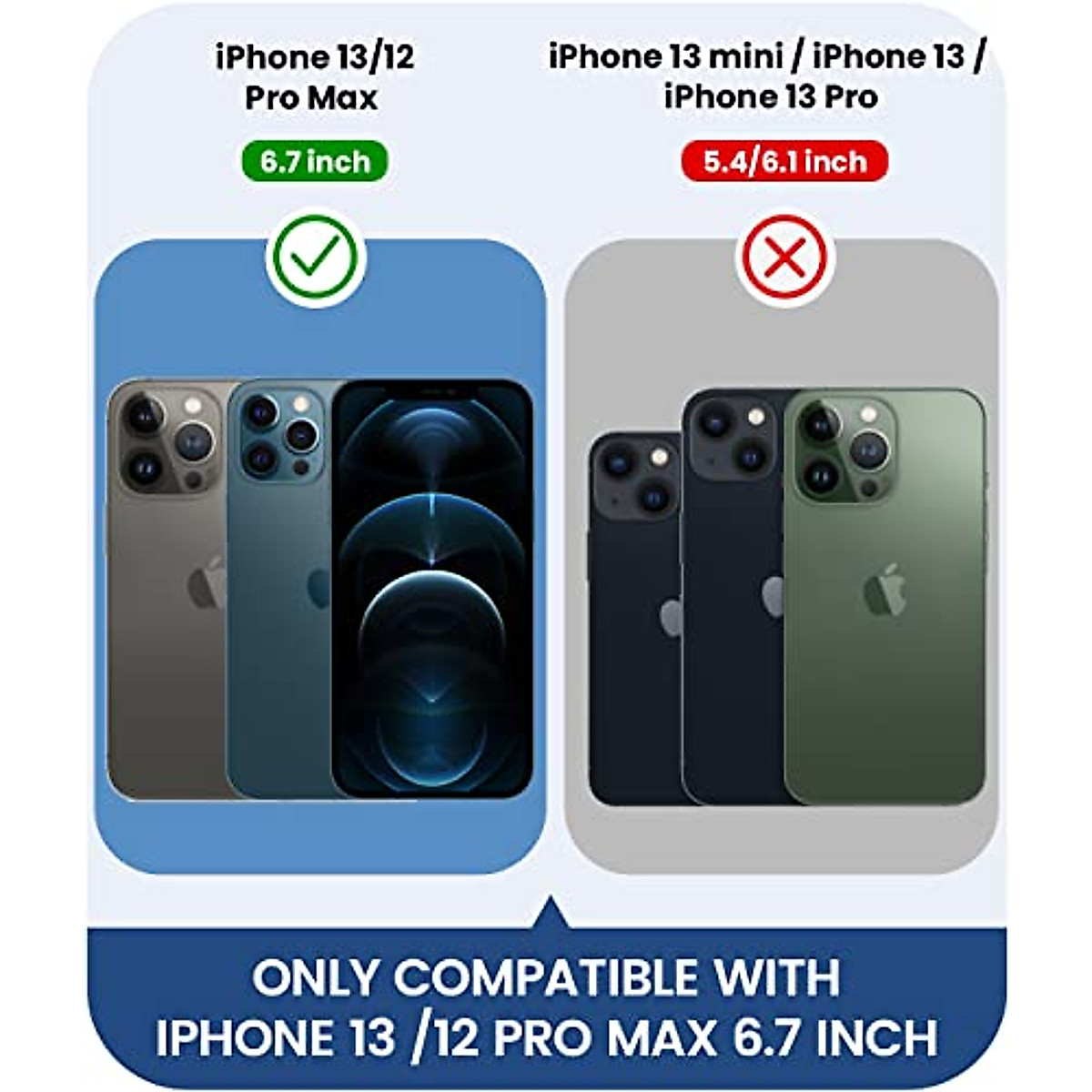 Caka for iPhone 13 Pro Max Case, iPhone 12 Pro Max Phone Case with Screen Protector & Slide Camera Cover Heavy Duty Protection Shockproof Phone Case Cover for iPhone 13 Pro Max 12 Pro Max, Blue