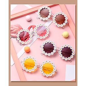 Yunsailing 12 Pairs Flower Sunglasses for Women Daisy Sunglasses Adult Flower Sunglasses (Elegant Colors)