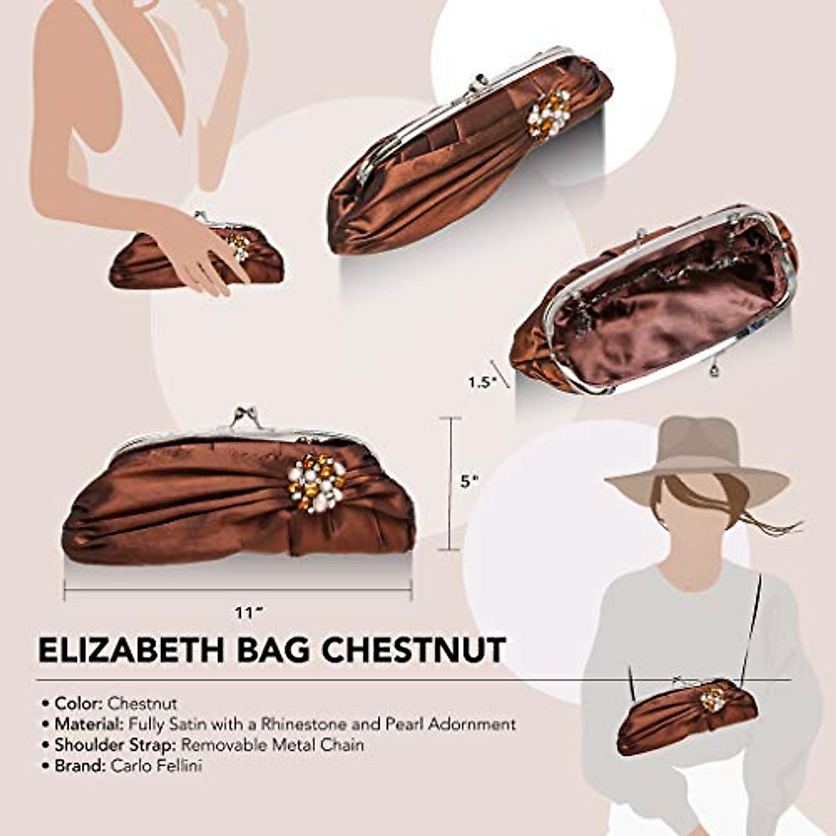 Evening Bag for Women Envelope Evening Purses Shoulder Clutch Bag Wallet Clutch