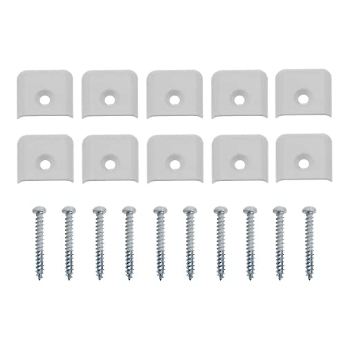 RV Trim End Caps Vinyl Trim Strips White Flat End Cap for RV Camper Trailer 1" Trim Molding with Screws 10 Pack