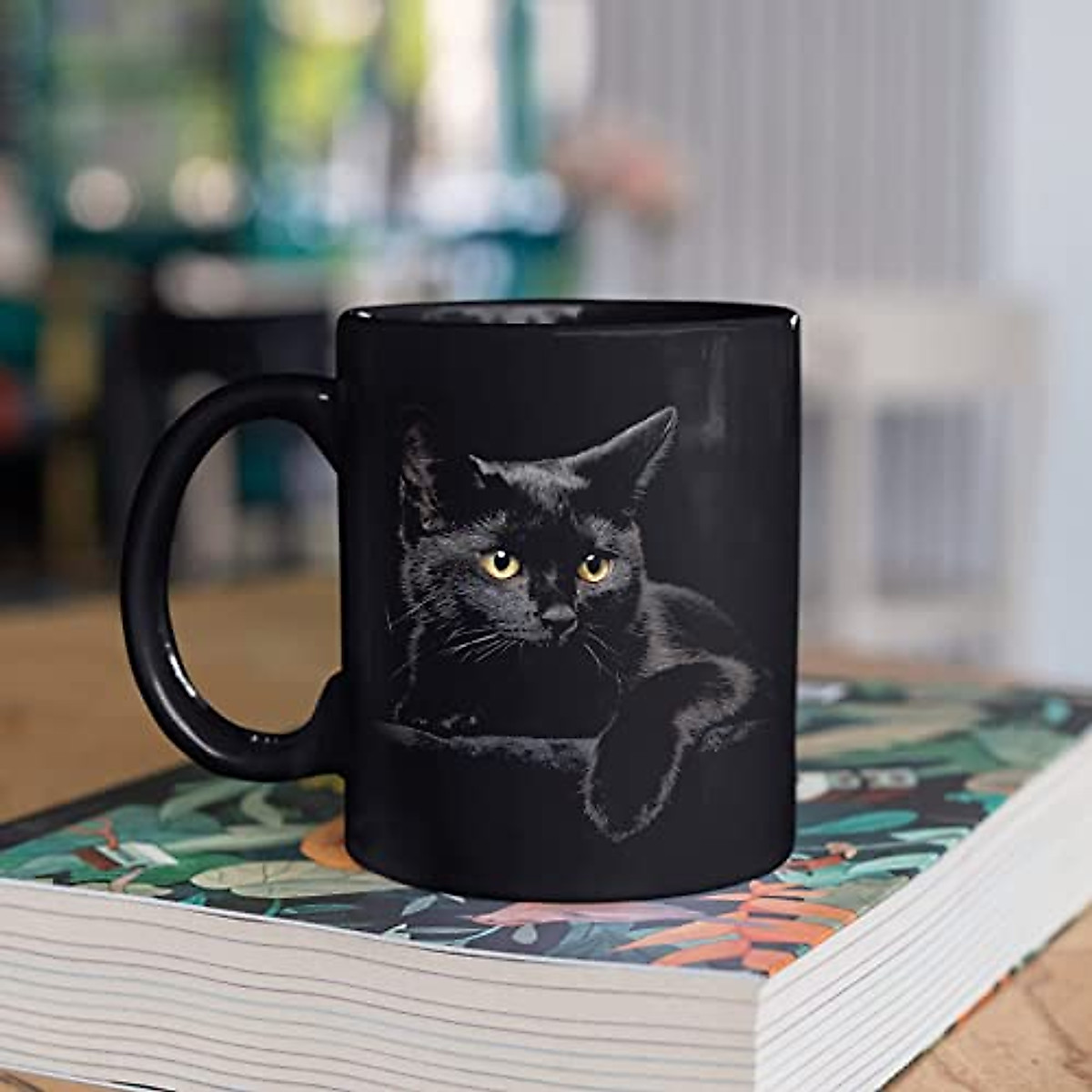 Black Cat - Ceramic Funny Coffee Mug - Perfect Cat Lover Gift - Cute Present - Great Birthday or Valentines Surprise (11oz)