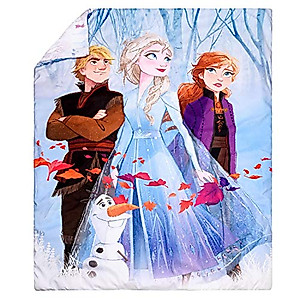 Disney Frozen II 3 Piece Toddler Bedding Set for Kids- Comforter, Fitted Sheet and Pillowcase