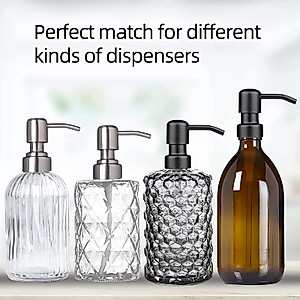 Easy Tang Durable 304 Rust Proof Stainless Steel Pump Head, Kitchen Soap Dispenser Pump Replacement for Regular Mouth Bottle(Silver 2 Pack)