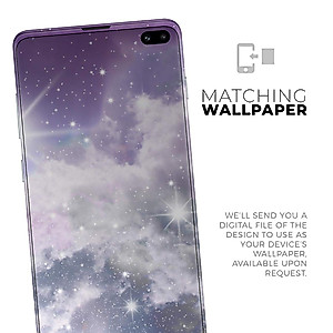 DesignSkinz Sparkly Space Protective Vinyl Decal Wrap Skin Cover Compatible with The Samsung Galaxy S20 (Screen Trim & Back Glass Skin)