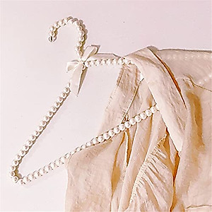 Aimeely 10PCS Pearl Beaded Clothes Rack Large Bowknot Wedding Shop Daily Pants Hangers 1#