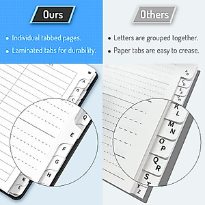 Forvencer Password Book with Individual Alphabetical Tabs, 4" x 5.5" Small Password Notebook, Spiral Password Keeper, Internet Address and Password Manager, Password Logbook for Home Office, Black