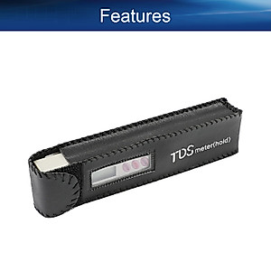1Pcs TDS-Meter, Digital Pool Salt Tester 1-9990PPM, TDS, EC & Temp Meter 3 in 1,Salinity PPM Tester Meter Resolution Titanium Alloy Conductivity for Water Aquariums TDS-3 Gray with Leather Case