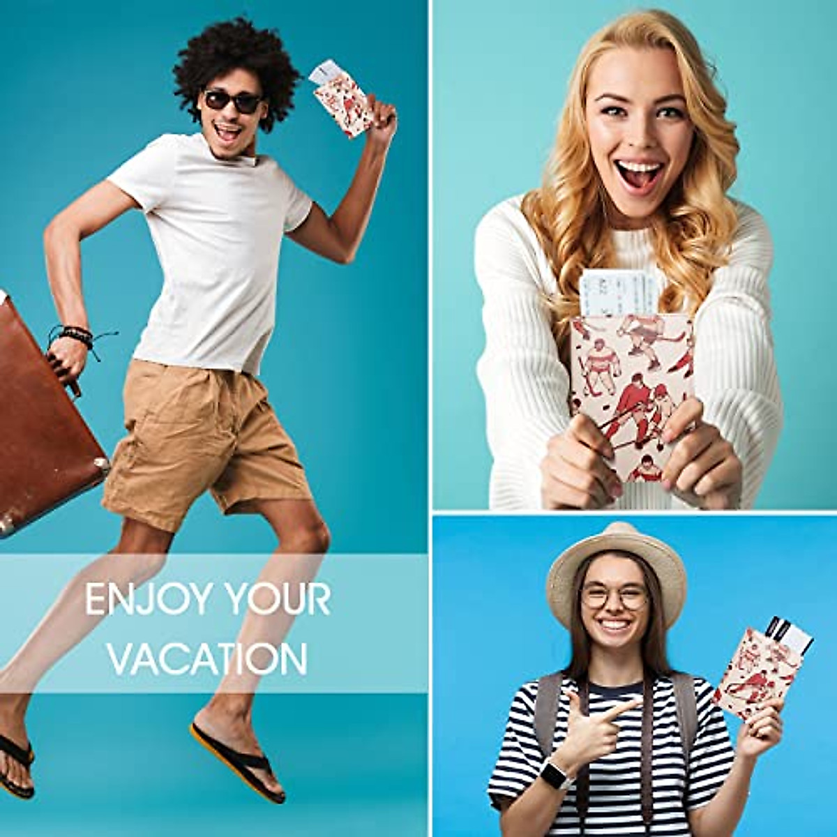 MLMLANT Passport Holder Travel Wallet, RFID Blocking Leather Passport Cover Case with Wallet for Credit Card, Money, Boarding, Vaccine Card Holder 【Travel Gifts for Women Men and Couples】