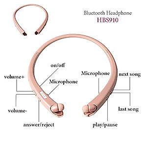 QT S Bluetooth Headset, Lightweight Retractable for Neckband Bluetooth Headphones for Sports Exercise Home & Office, Noise Cancelling Stereo Neckband Wireless Headset Talk 9-10 Hours (Silver)