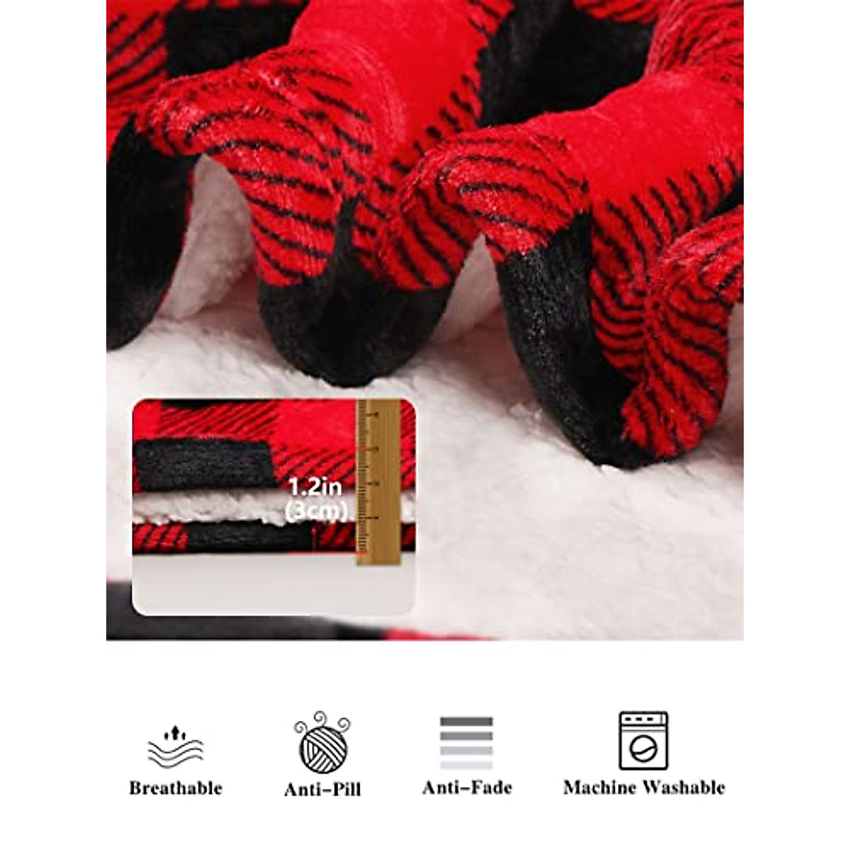 Fantaslook Wearable Blankets Quarter Zipper Blanket Hoodie Microfiber & Sherpa Oversized Sweatshirt for Women & Men（Checkered）