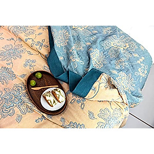 DECMAY Muslin Warm Bohemian Throw Blanket, 5-Layer Cotton Bedspread Blanket for Bed Couch, Super Soft, Cozy for All Seasons Twin Size (Yellow, 60"X80")