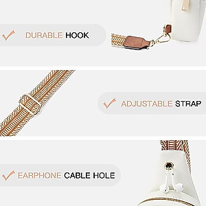 Telena Sling Bag for Women Vegan Leather Small Fanny Pack Crossbody Chest Bag Beige Brown