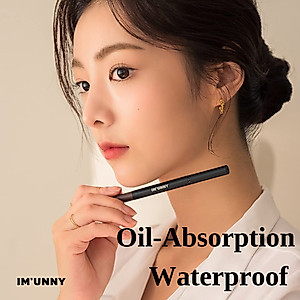 IM UNNY Designing Eyebrow Pencil with Brush (Brown), Waterproof, Ultra-Triangle Tip to draw Precise hair-like stroke, Longwearing, Soft texture with Natural colors for Daily look, Korean Makeup