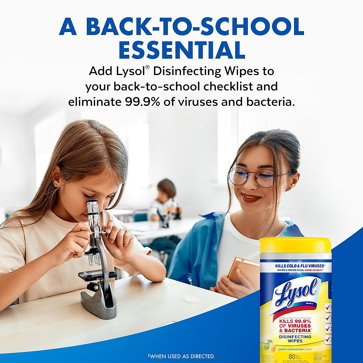Lysol Disinfectant Wipes, Multi-Surface Antibacterial Cleaning Wipes, For Disinfecting and Cleaning, Lemon and Lime Blossom, 80 Count (Pack of 3)