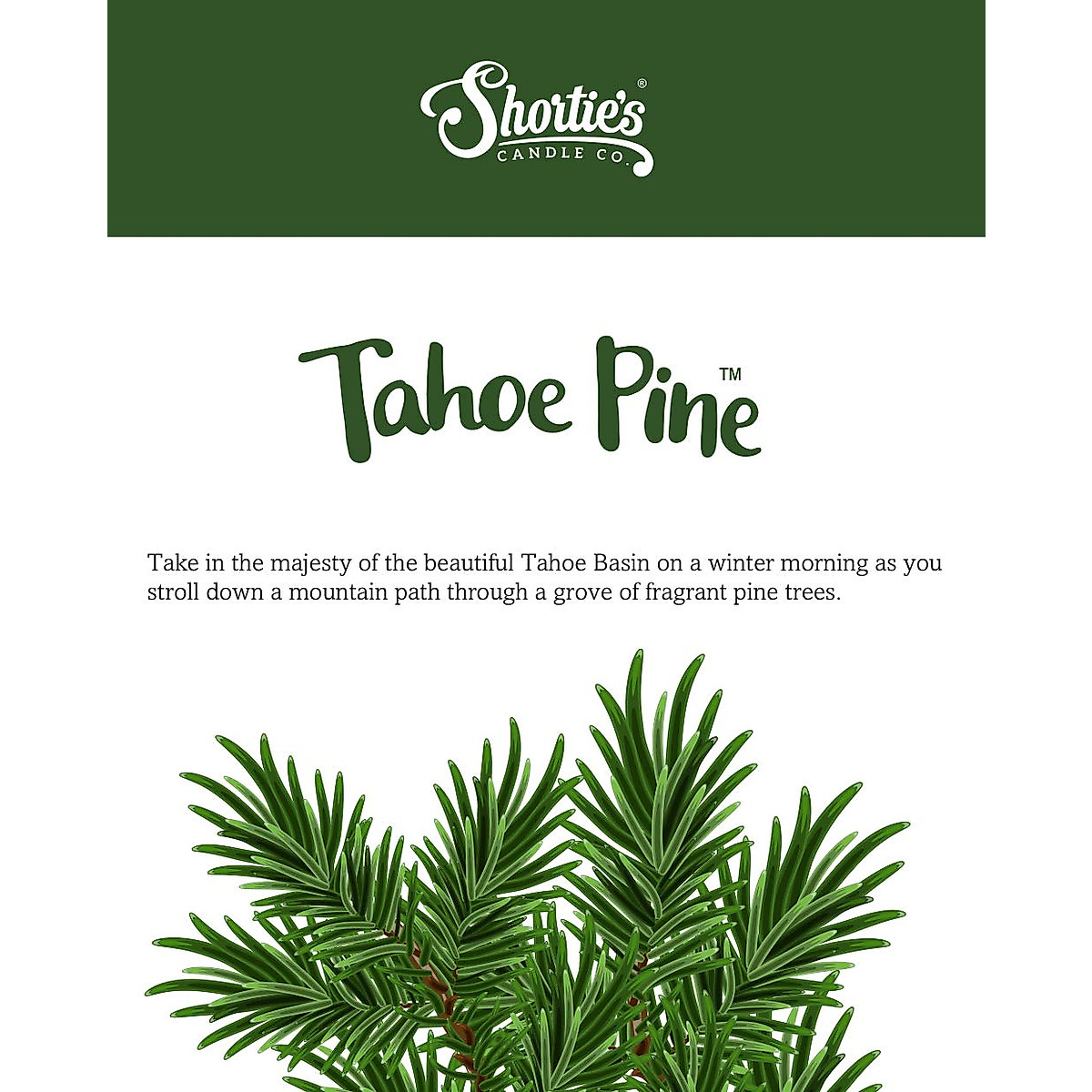 Tahoe Pine Scented Natural 3 Wick Candle, Essential Fragrance Oils, 100% Soy, Phthalate & Paraben Free, Clean Burning, 14.5 Oz.