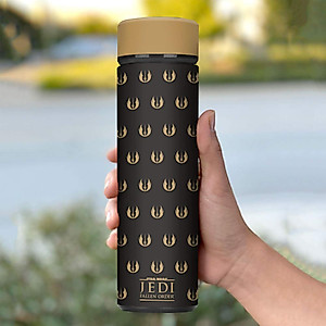 Controller Gear Star Wars, Jedi Pattern, Vacuum Insulated Stainless Steel Sport Water Bottle, Leak Proof, Wide Mouth, 17 oz, 500 ML - Not Machine Specific