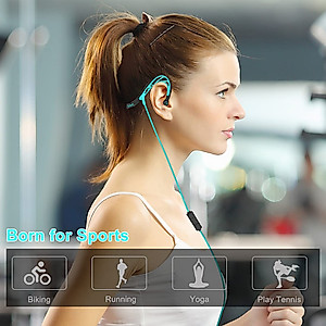 Mucro Sport Earbuds Wired Neckband Headphone Over The Ear Wrap Around Earphones Foldable Stereo Ear Buds for Night Running Gym Workout