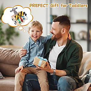 Zeoddler Toddler Toys for 1 2 3 Year Old, LED Busy Cube for Kids, Sensory Toys for Toddlers, Wooden Montessori for Travel, Preschool Educational for Kids, Birthday Gifts for Boys, Girls