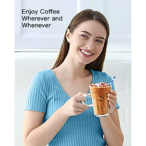 Famiworths Single Serve Coffee Maker, Iced and Hot Coffee Maker for K Cup & Ground Coffee, 6 to 14 Oz Brew Sizes, Iced Coffee Machine for Home, Office and RV, Black