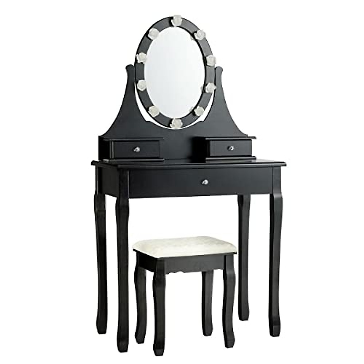 NJSV Vanity Set Makeup Dressing Table 3 Drawers Shuq Vanity Desk Makeup Vanity Side Tables Bedroom Vanity Table Portable Desk Vanity Set
