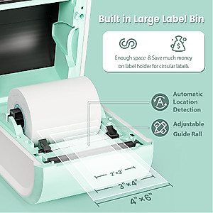 ASprink Bluetooth Thermal Label Printer 4X6 - Wireless Shipping Label Printer for Small Business Packages - Thermal Label Printer Bluetooth, Shipping Label Printer Compatible with iPhone, USPS, Amazon