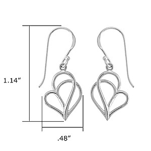 Boma Jewelry Sterling Silver Polished Twisting Heart Dangle Earrings