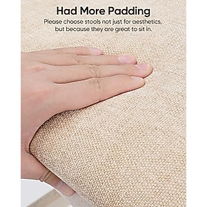 Bar Stools Set of 3, 30.3" Seat H for 39.3"~41.3" Counter Height, 360° Swivel Modern Bar Stool with Curved Wooden Back, Luxury Cloth Fabric Upholstered Counter Stools for Kitchen Island Counter