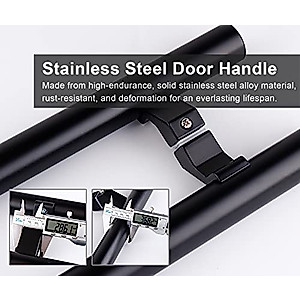SUCHETA 24/32/47 Inch Heavy Duty Door Handle,Sliding Barn Door Matte Black Stainless Steel Pipe Handle Set,for Interior and Exterior Door (Size: 80cm (32"))