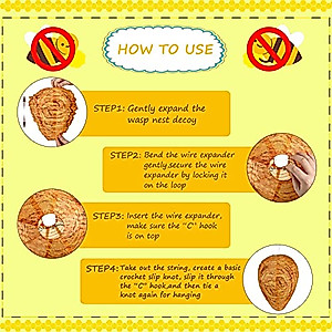 Wasp Nest Decoy Hanging Wasp Repellent Deterrent Upgraded Waterproof Material Fake Nest Decoys for Wasps Hornets Yellow Jackets Home Garden Yard Outdoors (Orange,4 Pieces)