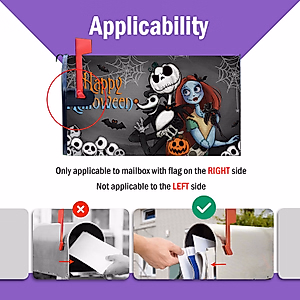 FBCOO Happy Halloween Mailbox Cover Magnetic Standard Size 20.5" x 18", Xmas Jack Sally Skulls Decorative Post Letter Box Decor, Spider Web Funny Holiday Garden Outdoor Decoration