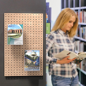Marketing Holders 12 Pack Peg Board 6.5" W Brochure Holder Pamphlet Display Catalog Booklet Maps Literature Printed Material Menu Clear Acrylic