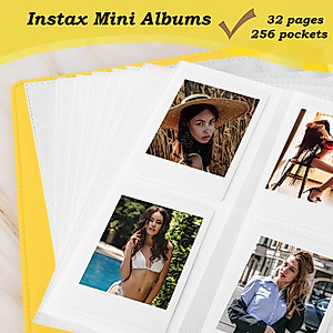 Ruibytree 256 Pockets Mini Photo Album - Fits for Fujifilm Instax Mini 12 Mini 11 Mini 9 Mini 8 Mini 40, Polaroid Snap PIC-300, Kodak Mini 3-Inch Film(Yellow)