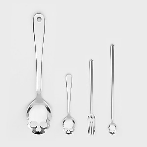 Suck UK Tea Stainless Steel Coffee ea Accessories for Spooky Home Gothic Skull Decor, Mini Spoons Or Kitchen Spoons, Kitchen Gifts & Goth Gifts