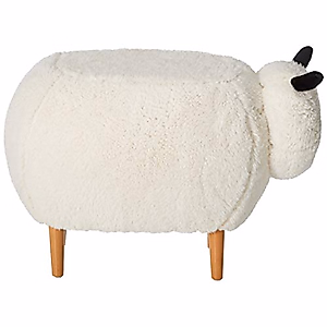 Christopher Knight Home Pearcy Furry Sheep Ottoman, White