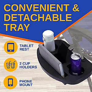 SereneLife Zero Gravity Chairs Set of 2 - Adjustable Steel Mesh Lawn Chairs - Outdoor Lounge Chairs with Detachable Cup Holder Tray - Foldable Outdoor Chair with Removable Pillows - Navy Blue