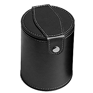 Cyber-Deals Set of 16mm Transparent Dice and Black PU Leather, Black Velvet Lined Dice Cup with Storage Compartment (Gift Boxed) (Orchid)