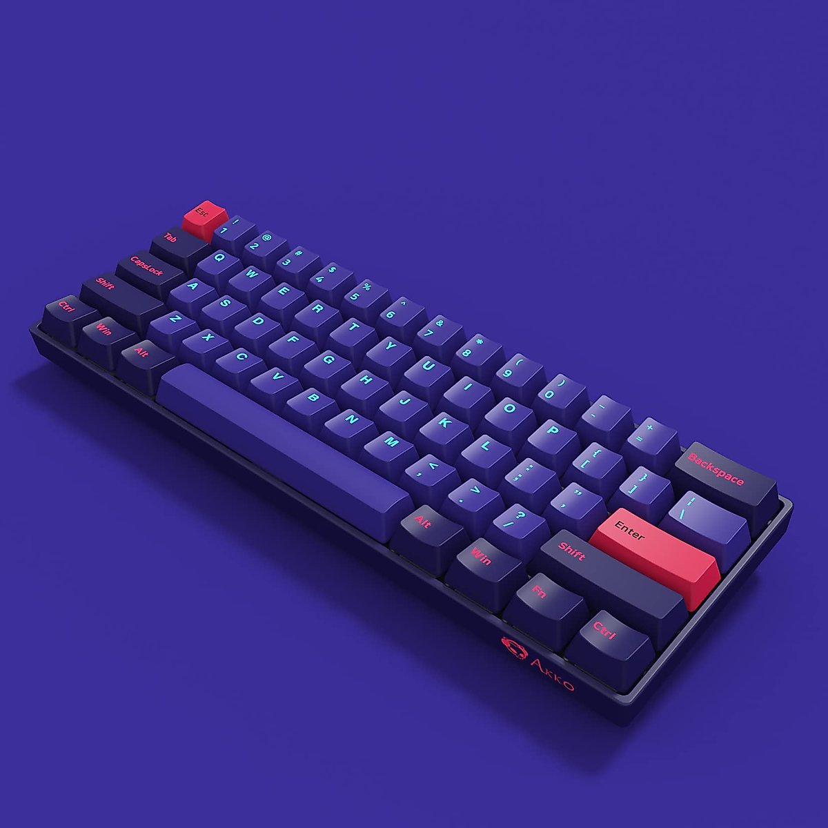 YUNZII AKKO NEON 3061 61 Keys Bluetooth 5.0 Wireless/Wired Mechanical Keyboard with RGB, NKRO, PBT Keycap,Programmable (Gateron Green Switch)