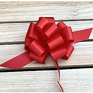 Red Christmas Gift Pull Bows - 5" Wide, Set of 10, Memorial Day, 4th of July, Gift Bows, Wreath, Garland, Gift Basket, Presents, Birthday, Fundraiser, Decoration, Valentine's Day