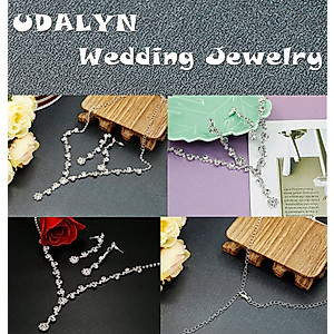 Udalyn Rhinestone Bridesmaid Jewelry Sets for Women Necklace and Earring set for Wedding with Crystal Bracelet