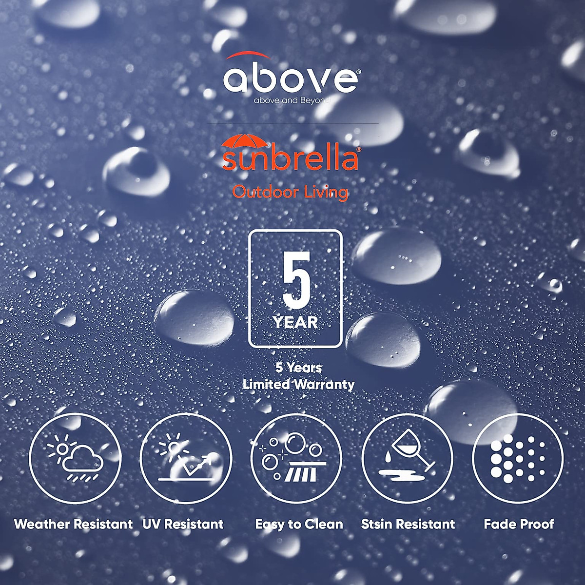 Above Height Automatic 9' Sunbrella Heavy Duty Patio Umbrella with Remote Button Controls, Wind Sensor, and Three Tiered Vents - Outdoor Umbrella Patio for Backyard (Spectrum Indigo)