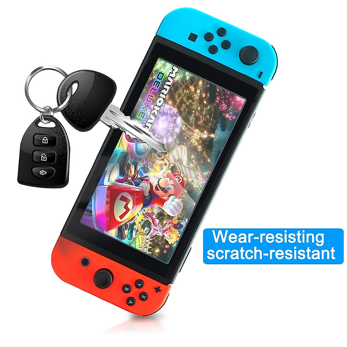 Carry case for New Switch Lite, AFUNTA Zipper Portable Case with 2 Pcs Screen Protectors for Switch Lite 2019-9H Hardness Tempered Glass Film