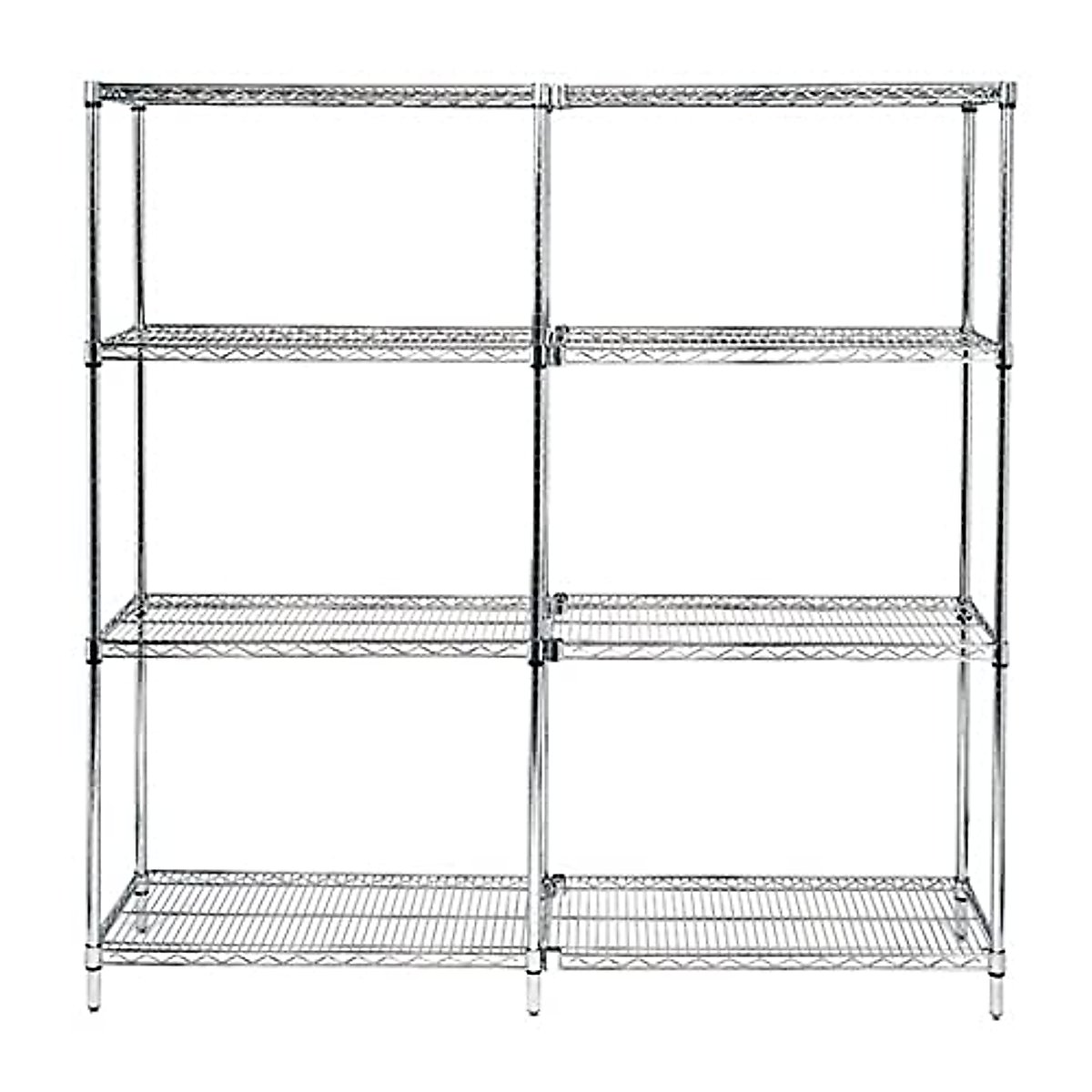 Quantum Storage Systems WR54-1448C Starter Kit for 54" High 4-Tier Wire Shelving Unit, Chrome Finish, 14" Width x 48" Length x 54" Height